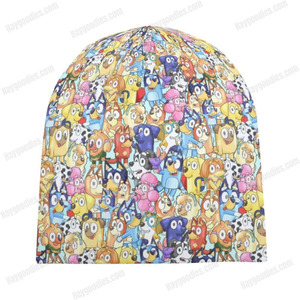 Bluey and Friends Pattern Fleece Beanie - Haygoodies UK